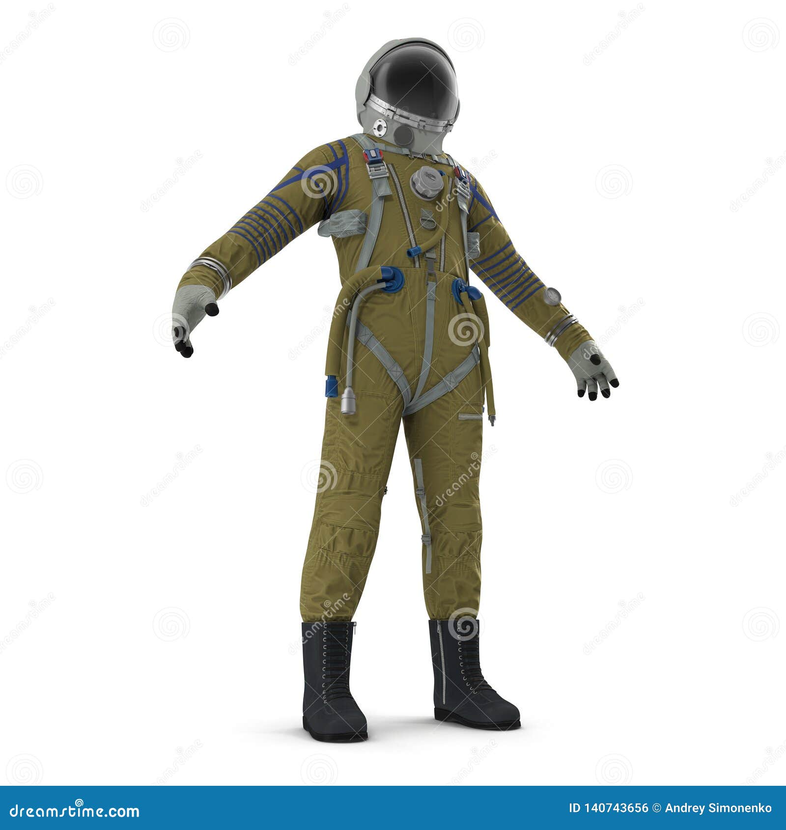 USSR Space Suit Strizh Isolated on White Background 3D Illustration ...