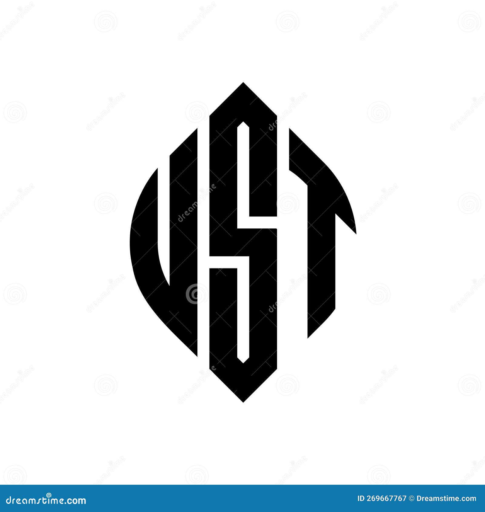 UST Circle Letter Logo Design with Circle and Ellipse Shape. UST ...