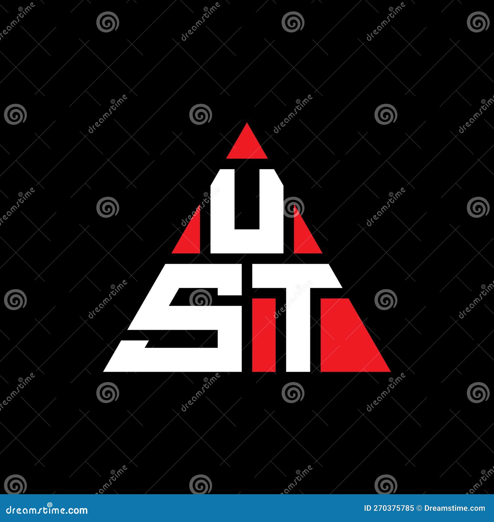 UST Triangle Letter Logo Design with Triangle Shape. UST Triangle Logo ...