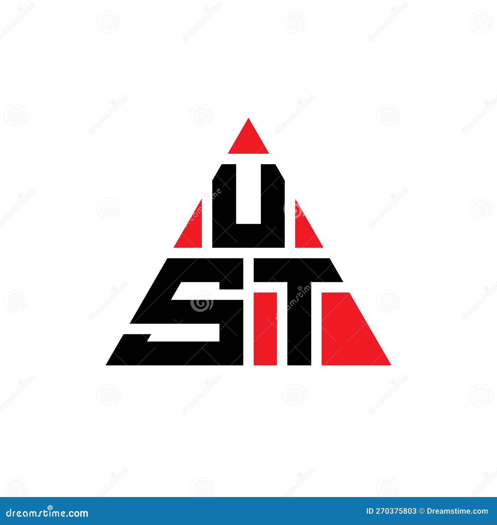 UST Triangle Letter Logo Design with Triangle Shape. UST Triangle Logo ...
