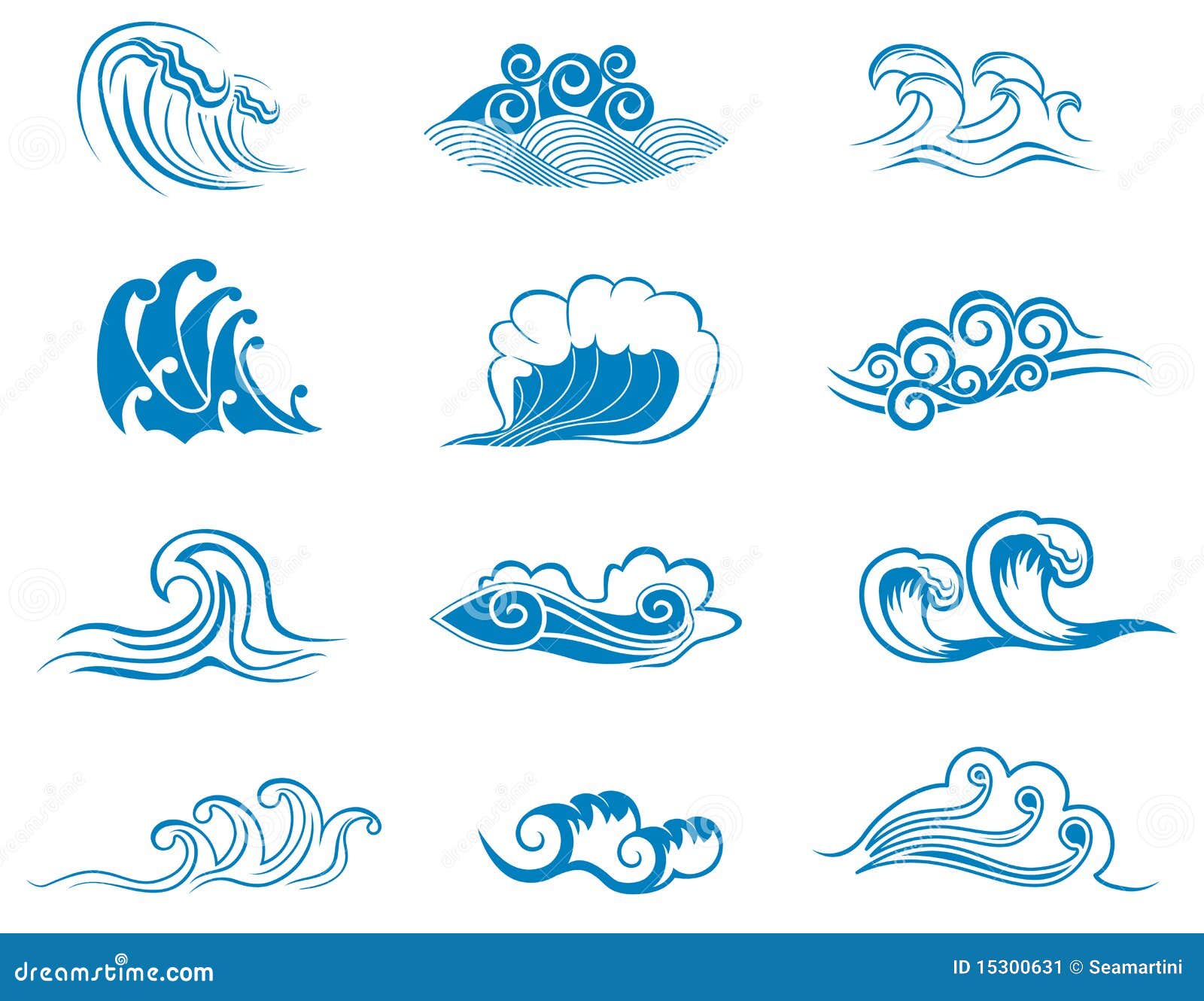 Ustawia symbol fala ilustracja wektor. Ilustracja złożonej z znak ...