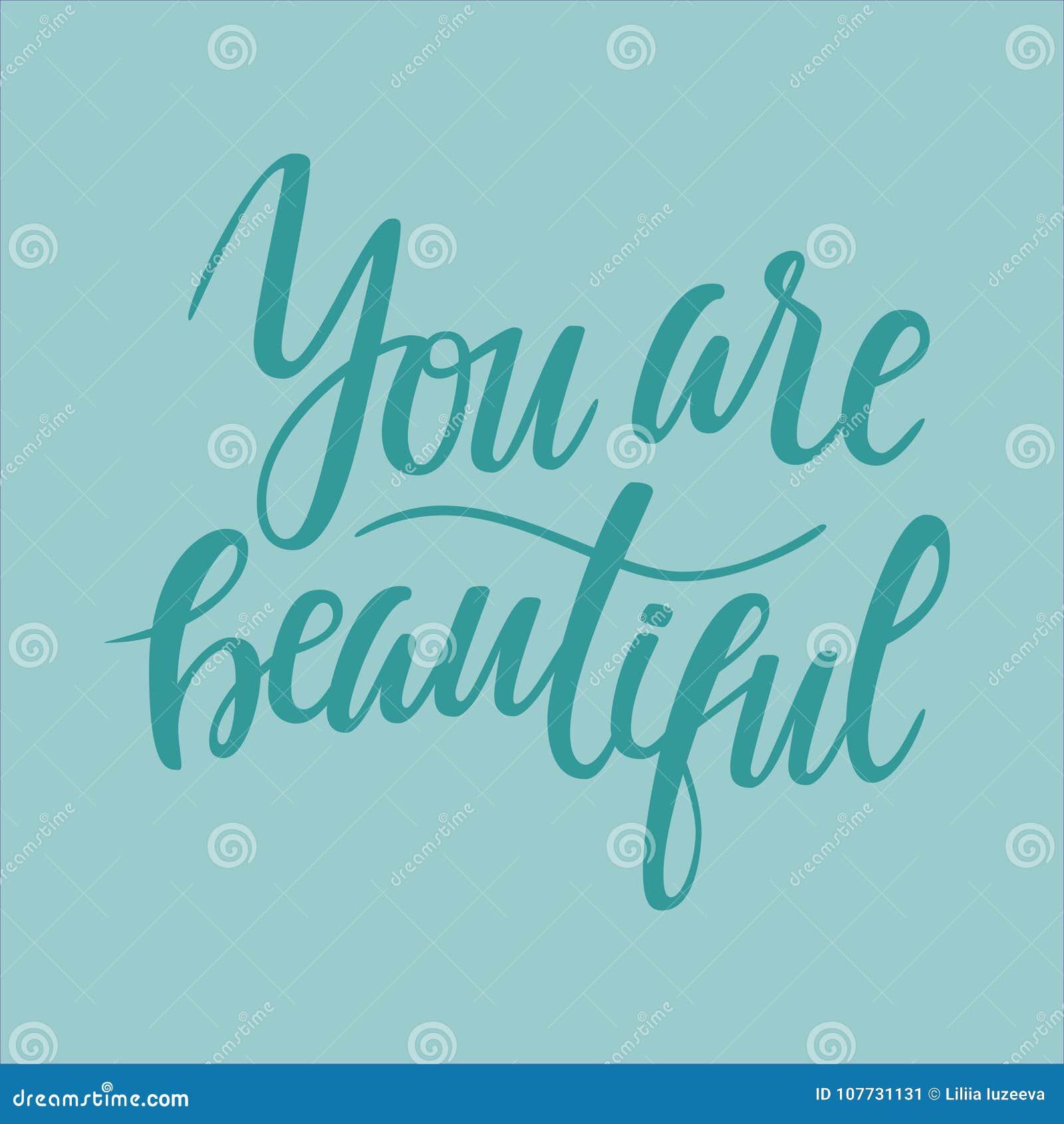 Usted Es Hermoso Ejemplo De Las Letras Ilustración del Vector ...