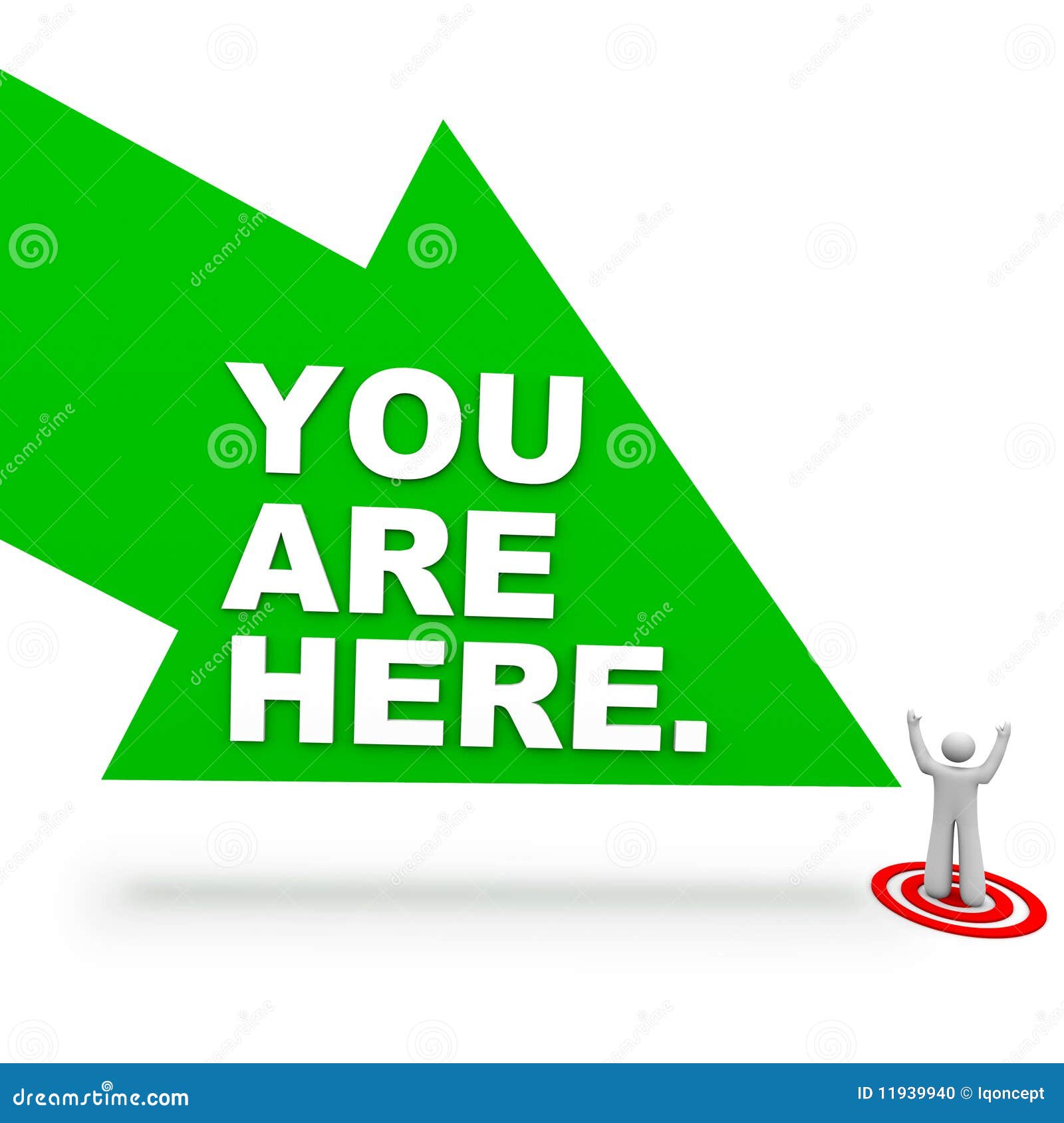 Usted Está Aquí - Flecha Y Persona Stock de ilustración - Ilustración ...