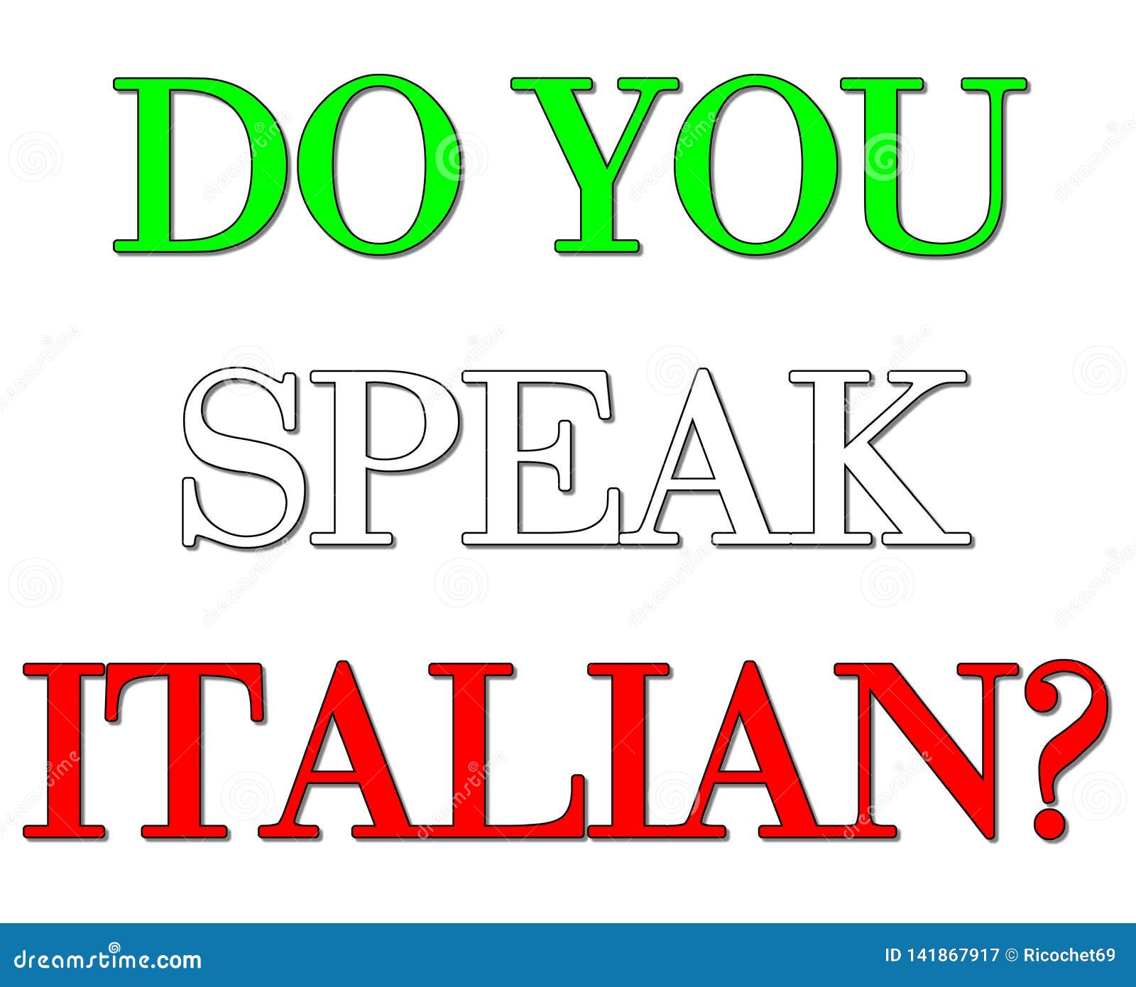 USTED HABLA ITALIANO stock de ilustración. Ilustración de rojo - 141867917