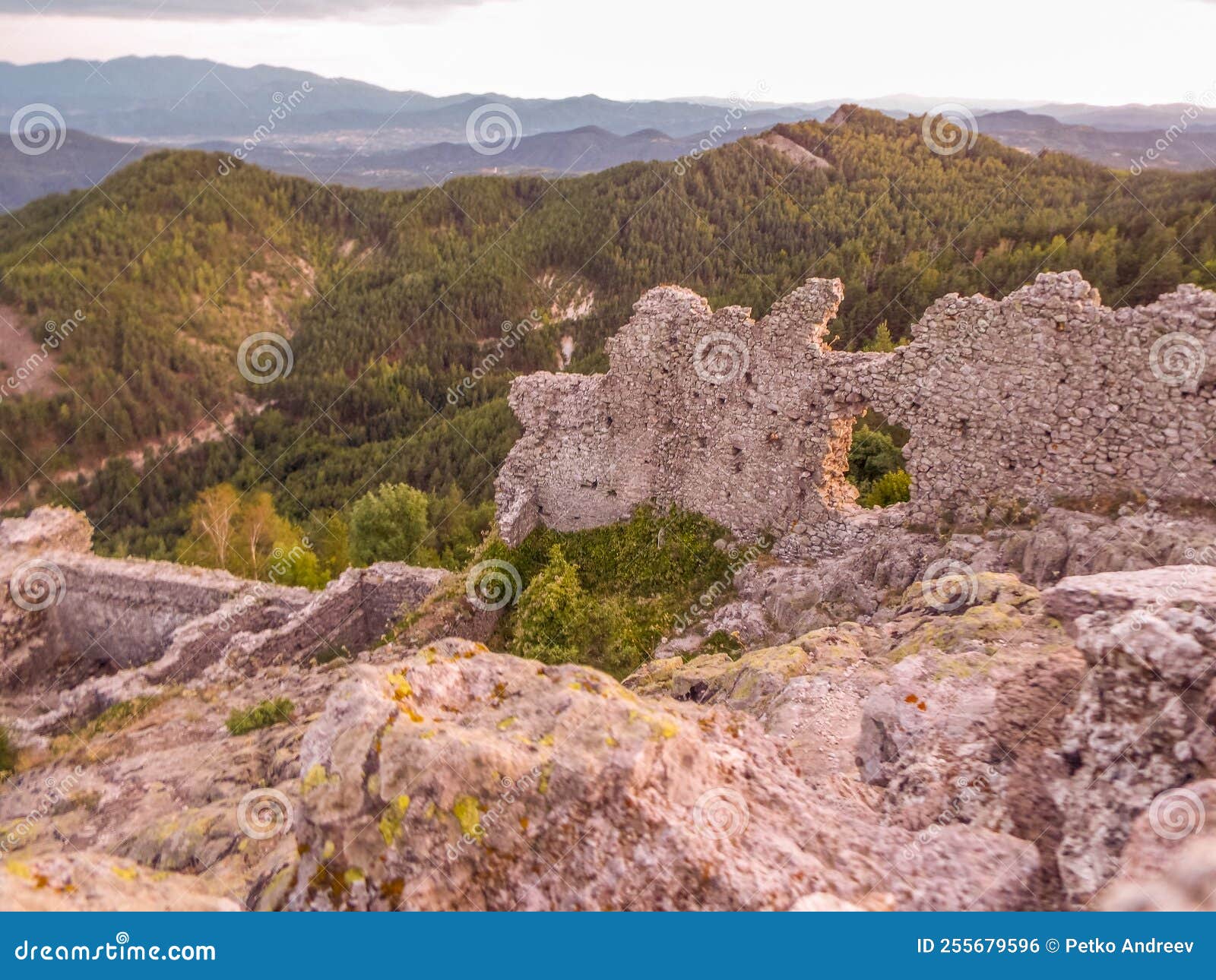Ustra Fortress in Rhodopes Mountain at Sunset Stock Photo - Image of ...