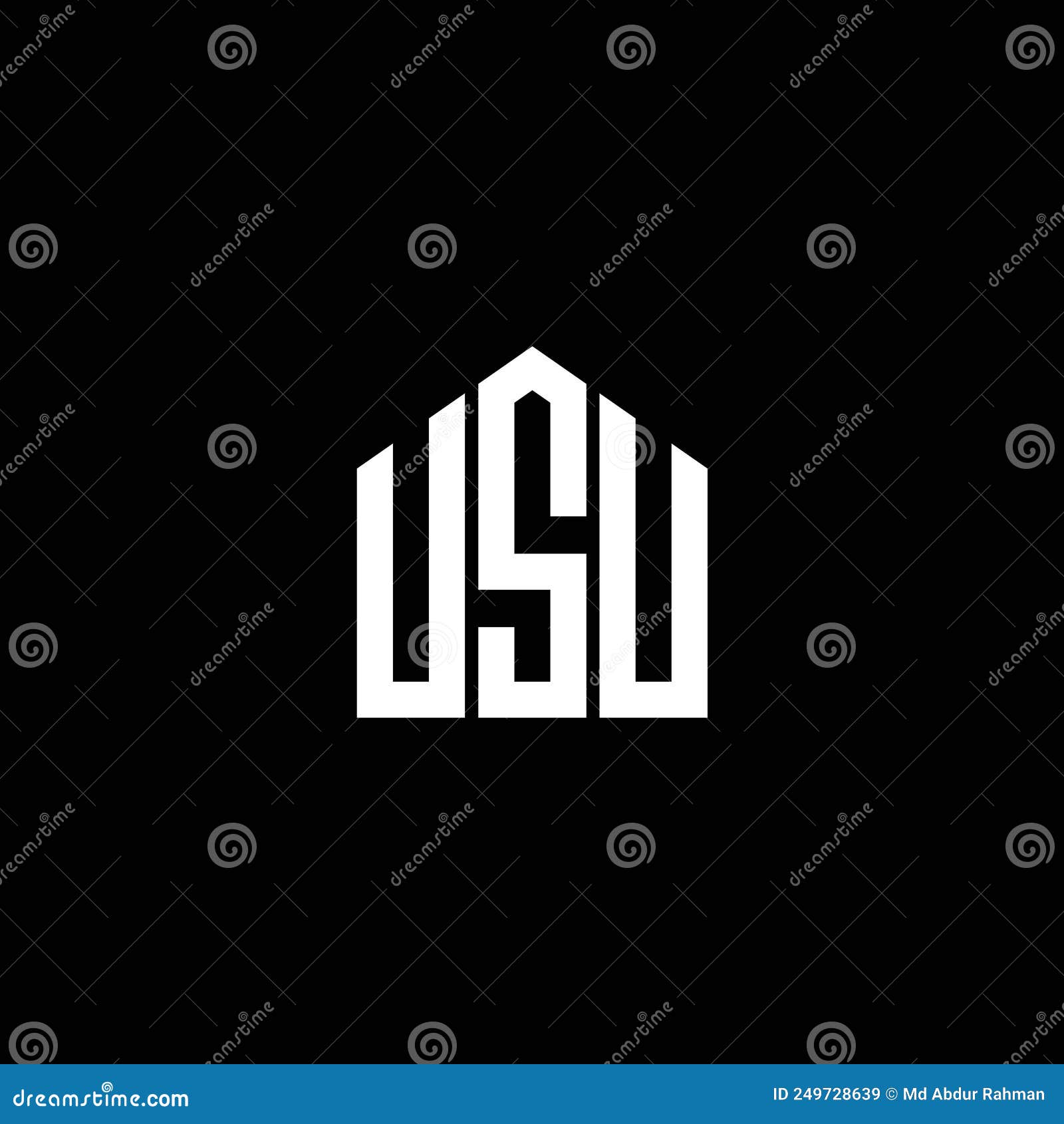 USU Letter Logo Design on BLACK Background. USU Creative Initials ...