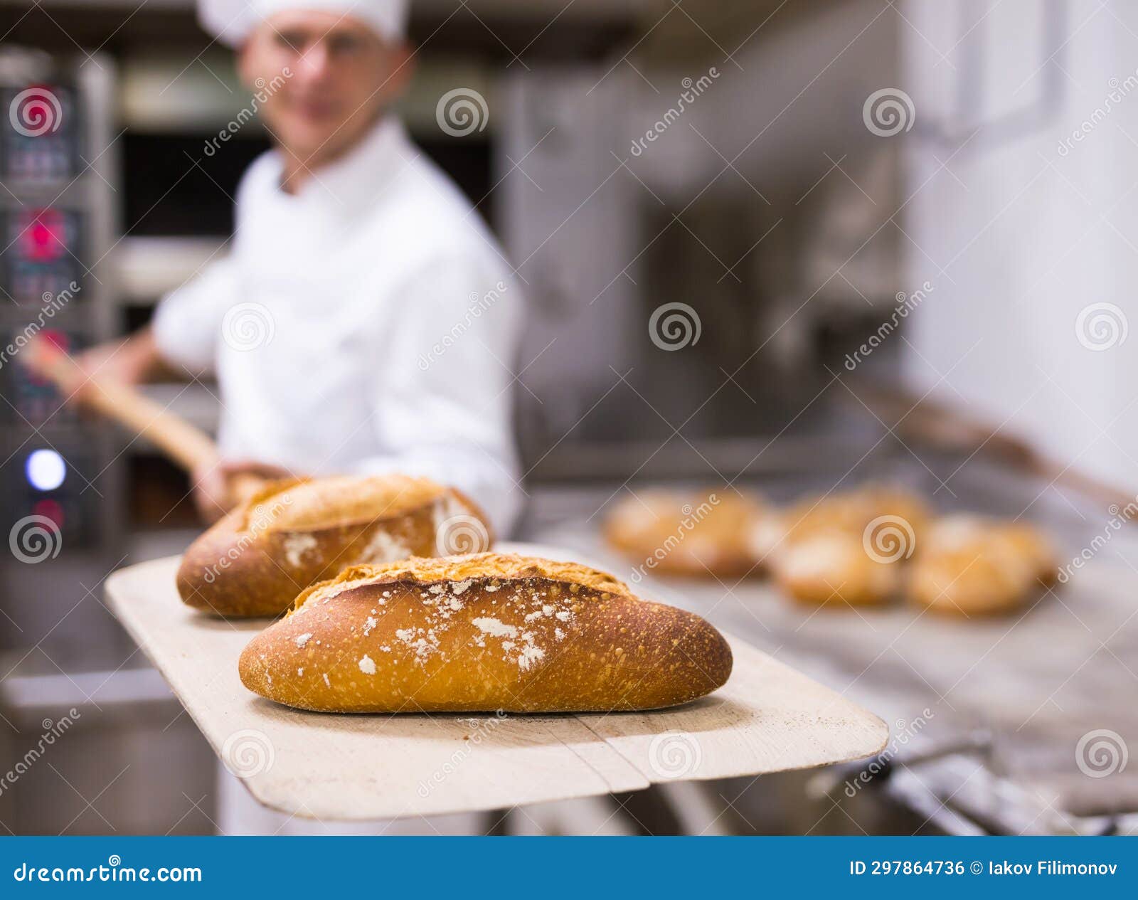Usual Work of Baker in Bakery Stock Photo - Image of pastry, food ...