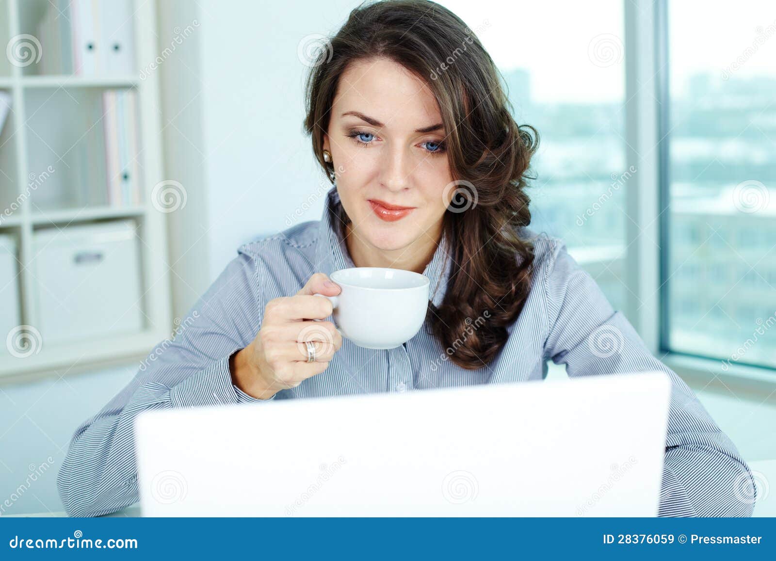 Usual workday stock image. Image of attractive, girl - 28376059