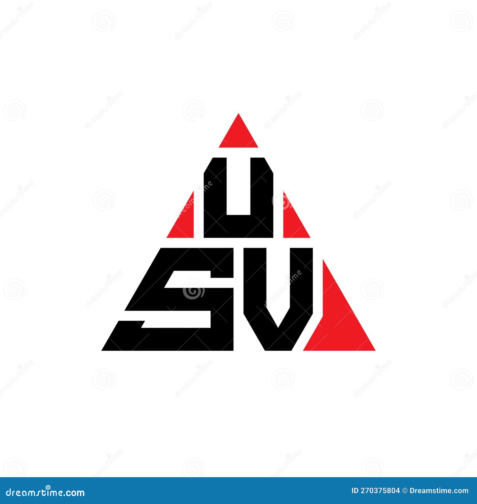 USV Triangle Letter Logo Design with Triangle Shape. USV Triangle Logo ...