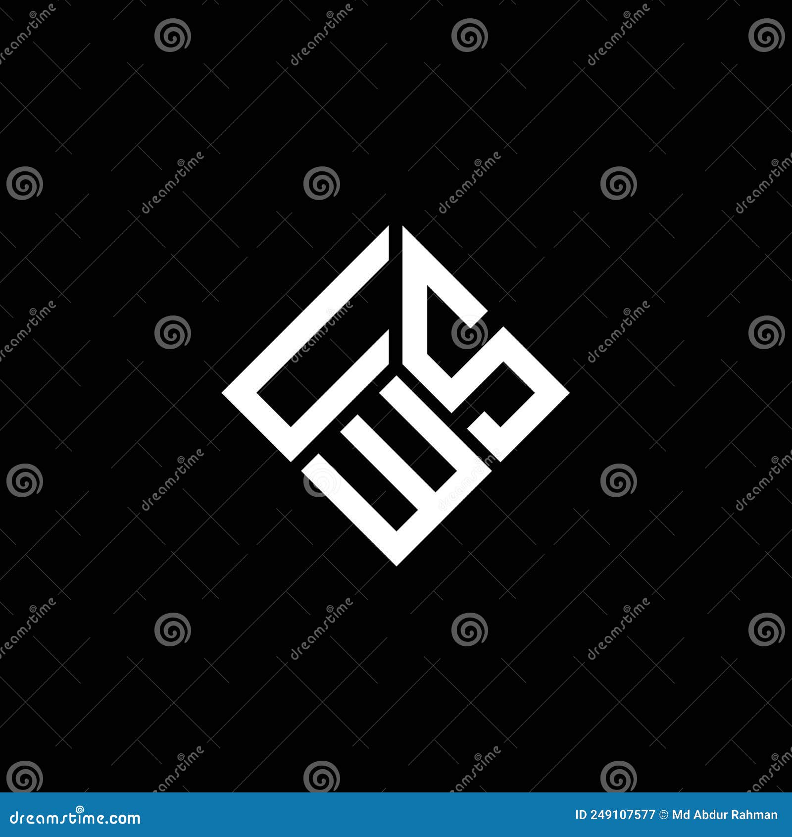 USW Letter Logo Design On Black Background. USW Creative Initials ...