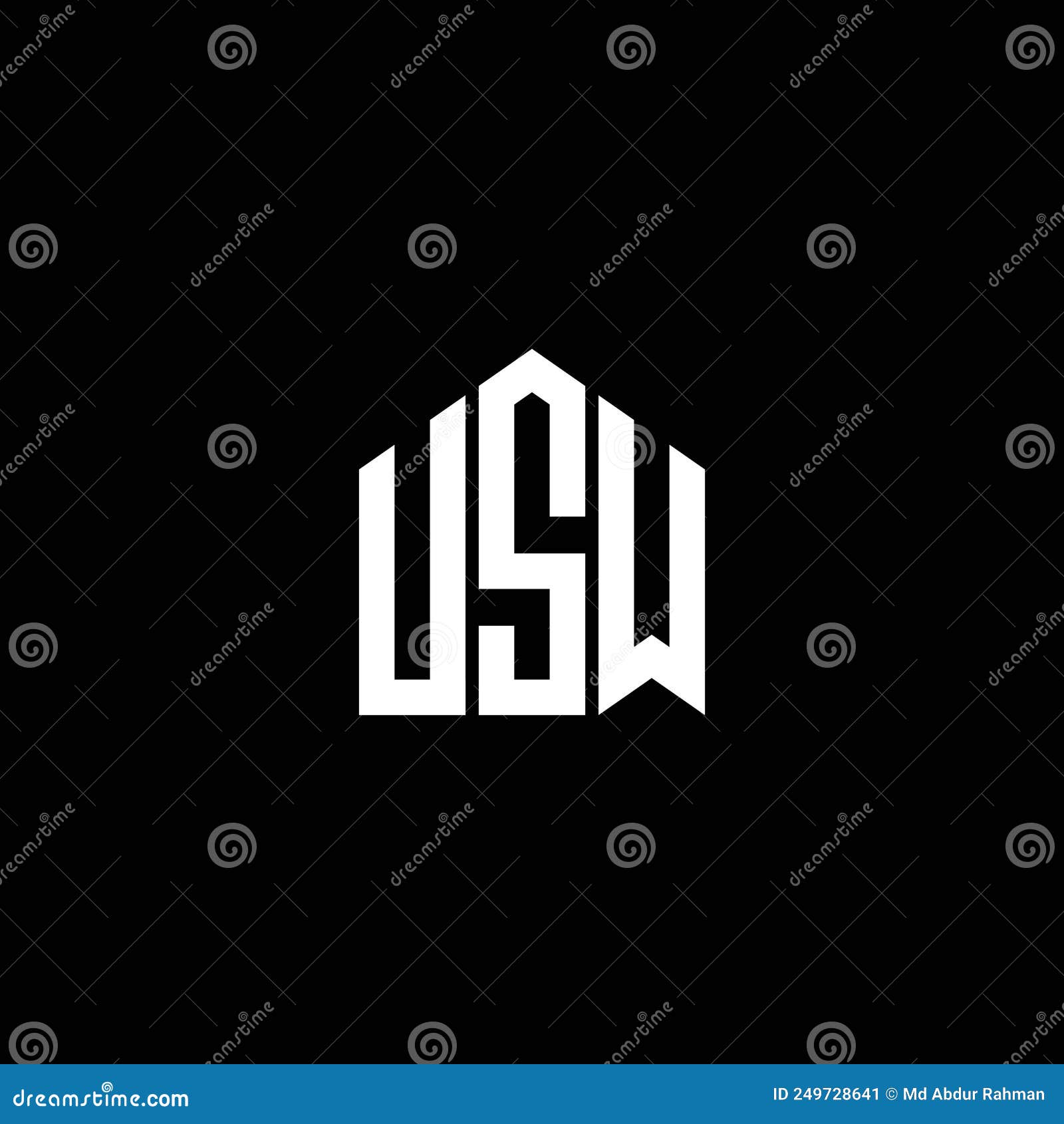 USW Letter Logo Design On BLACK Background. USW Creative Initials ...