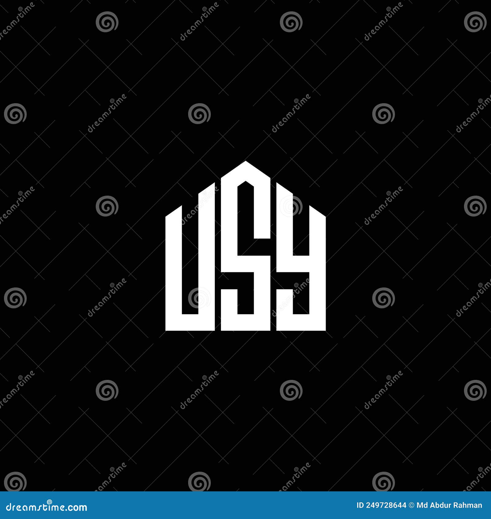 USY Letter Logo Design on BLACK Background. USY Creative Initials ...
