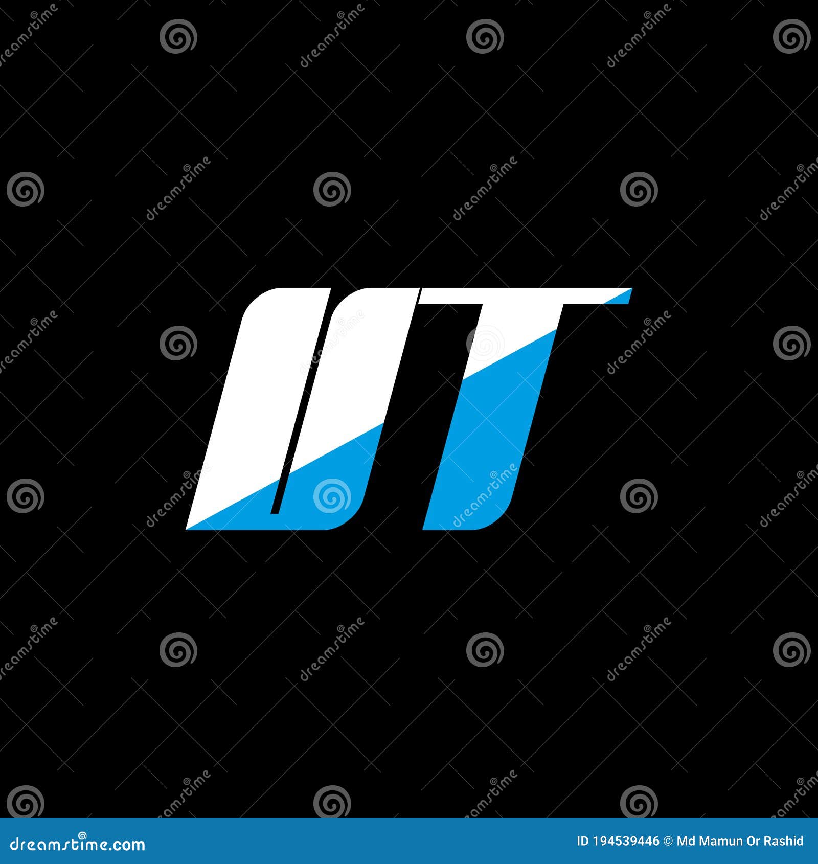 UT Letter Logo Design on Black Background. UT Creative Initials Letter ...