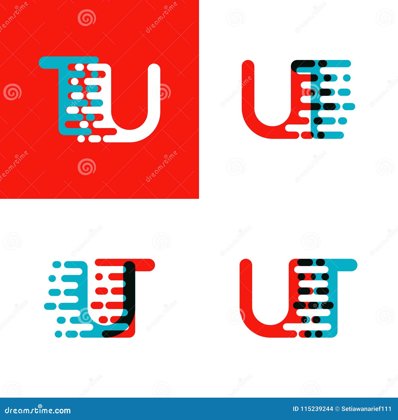 UT Letters Logo with Accent Speed Red and Blue Stock Vector ...