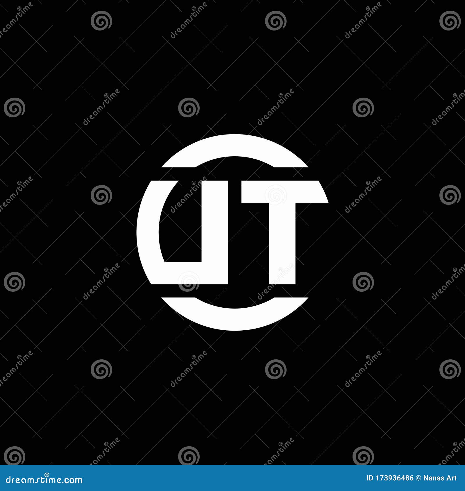 UT Logo Monogram Isolated on Circle Element Design Template Stock ...