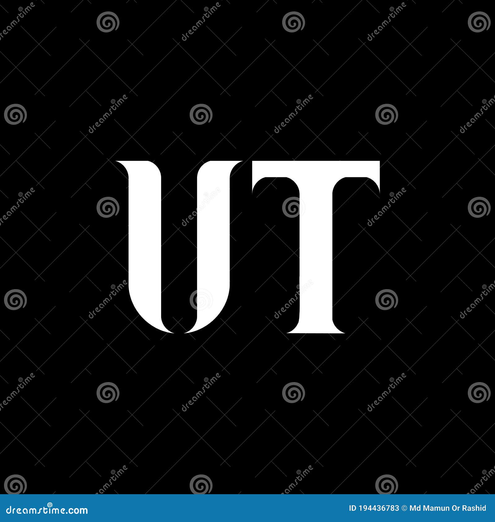 UT U T Letter Logo Design. Initial Letter UT Linked Circle Uppercase ...