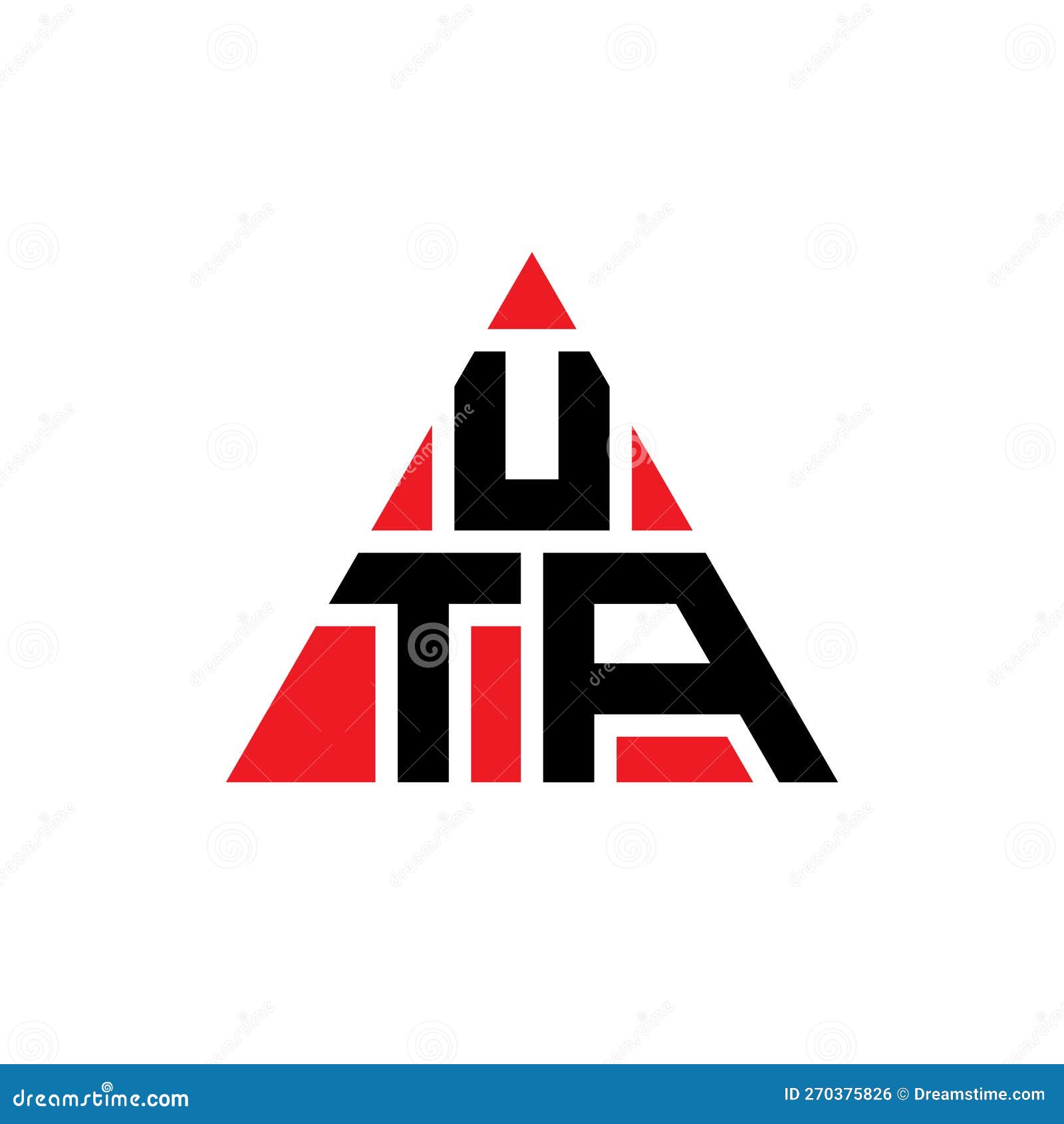 UTA Triangle Letter Logo Design with Triangle Shape. UTA Triangle Logo ...