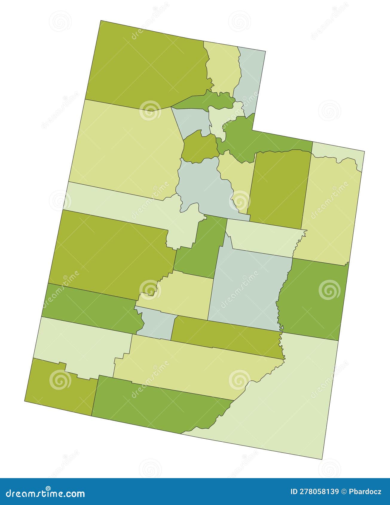 Utah Map. Political Map Of Utah With Boundaries In White Color Vector ...