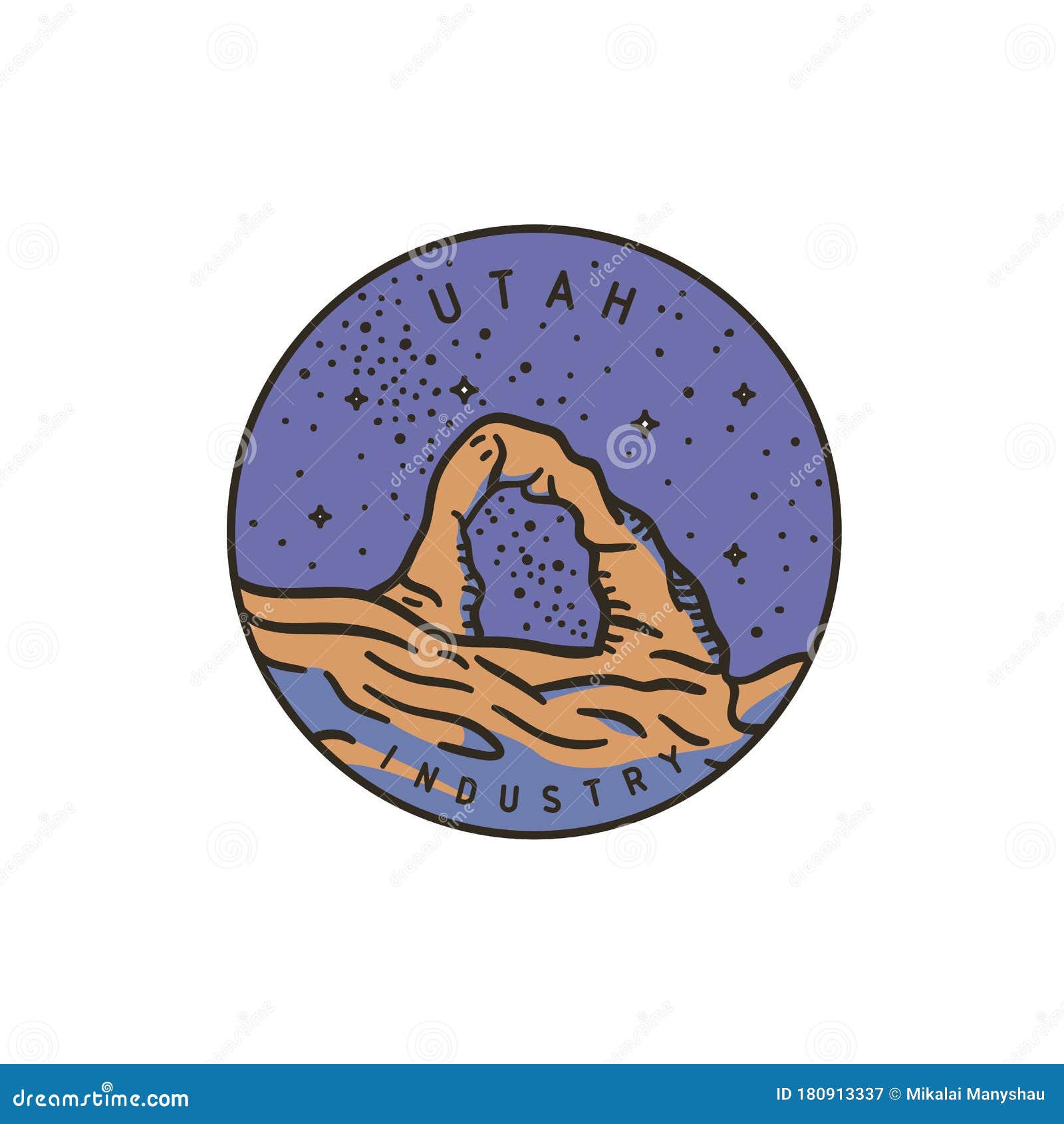 Utah. Arches National Park stock vector. Illustration of mountains ...