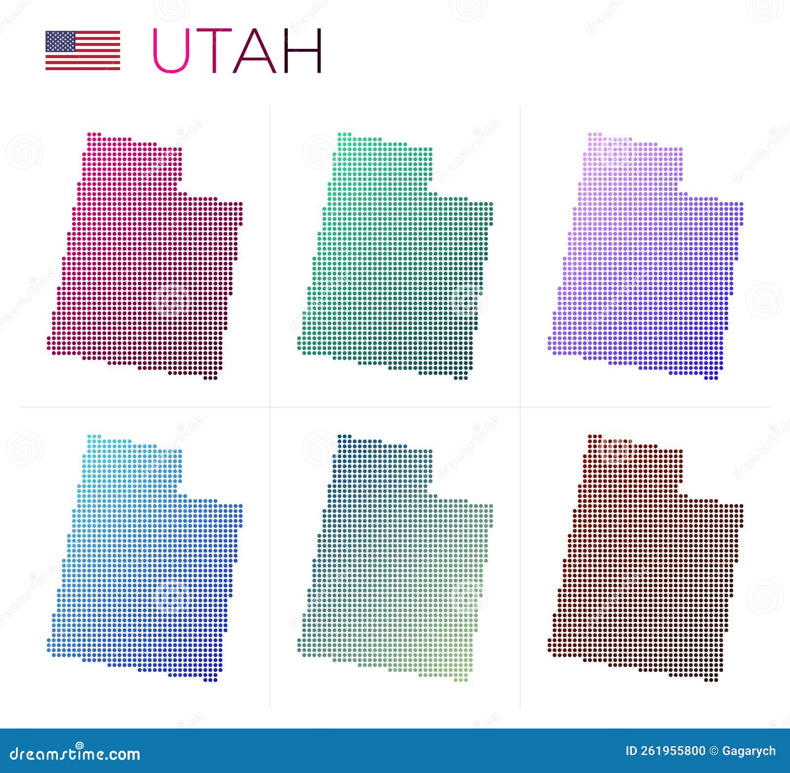 Utah dotted map set. stock vector. Illustration of abstract - 261955800
