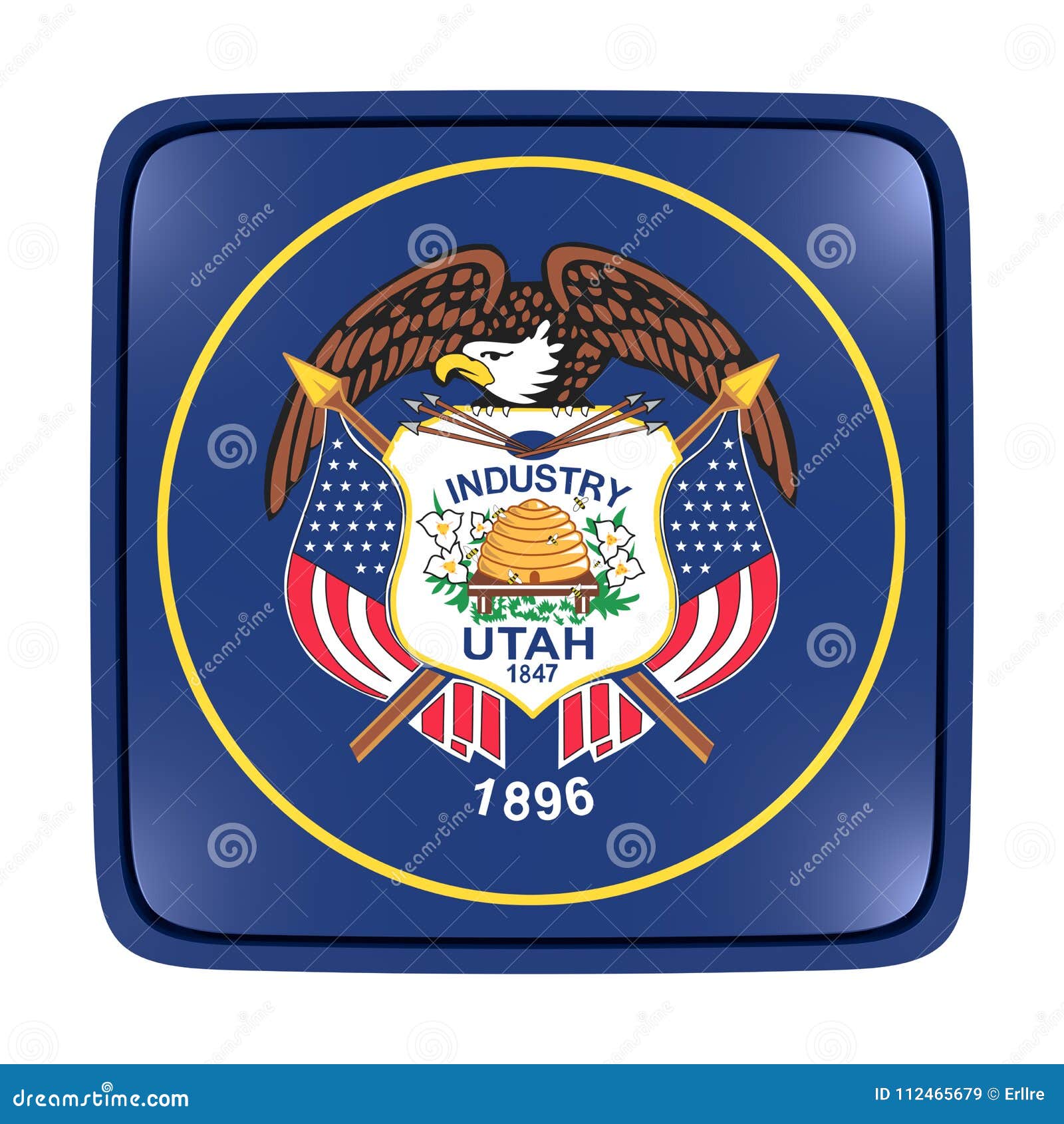 Utah flag icon stock illustration. Illustration of state - 112465679