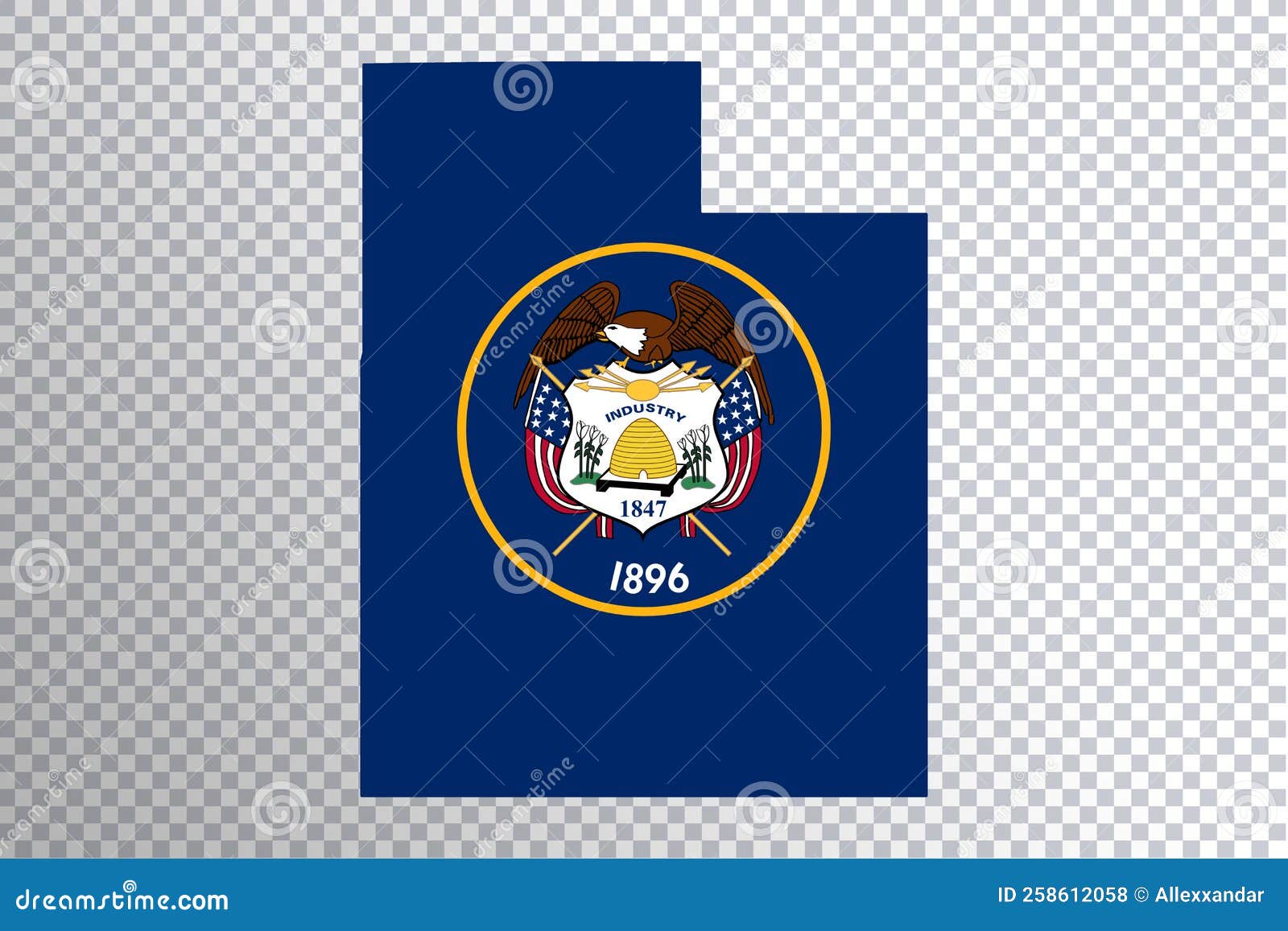 Utah Flag on Map, Transparent Background Stock Photo - Image of department, border: 258612058