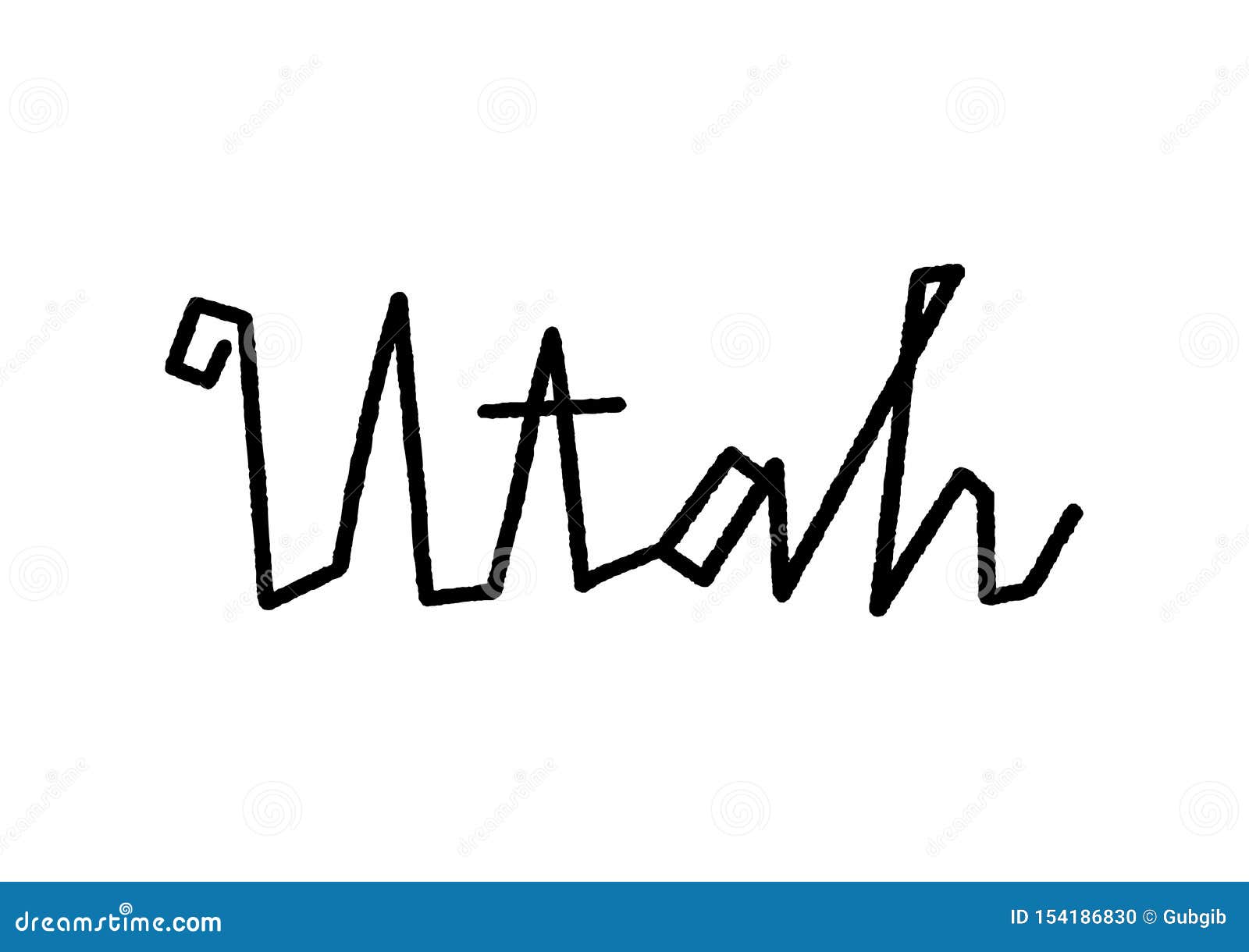Utah Hand Lettering on White Background Stock Vector - Illustration of ...