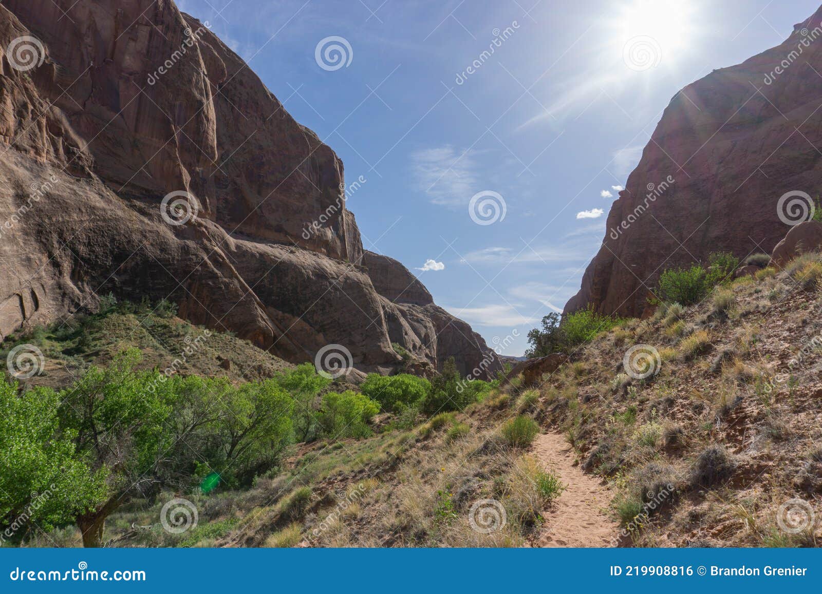 Utah Hiking Trail Near Moab Stock Photo - Image of moab, cloud: 219908816