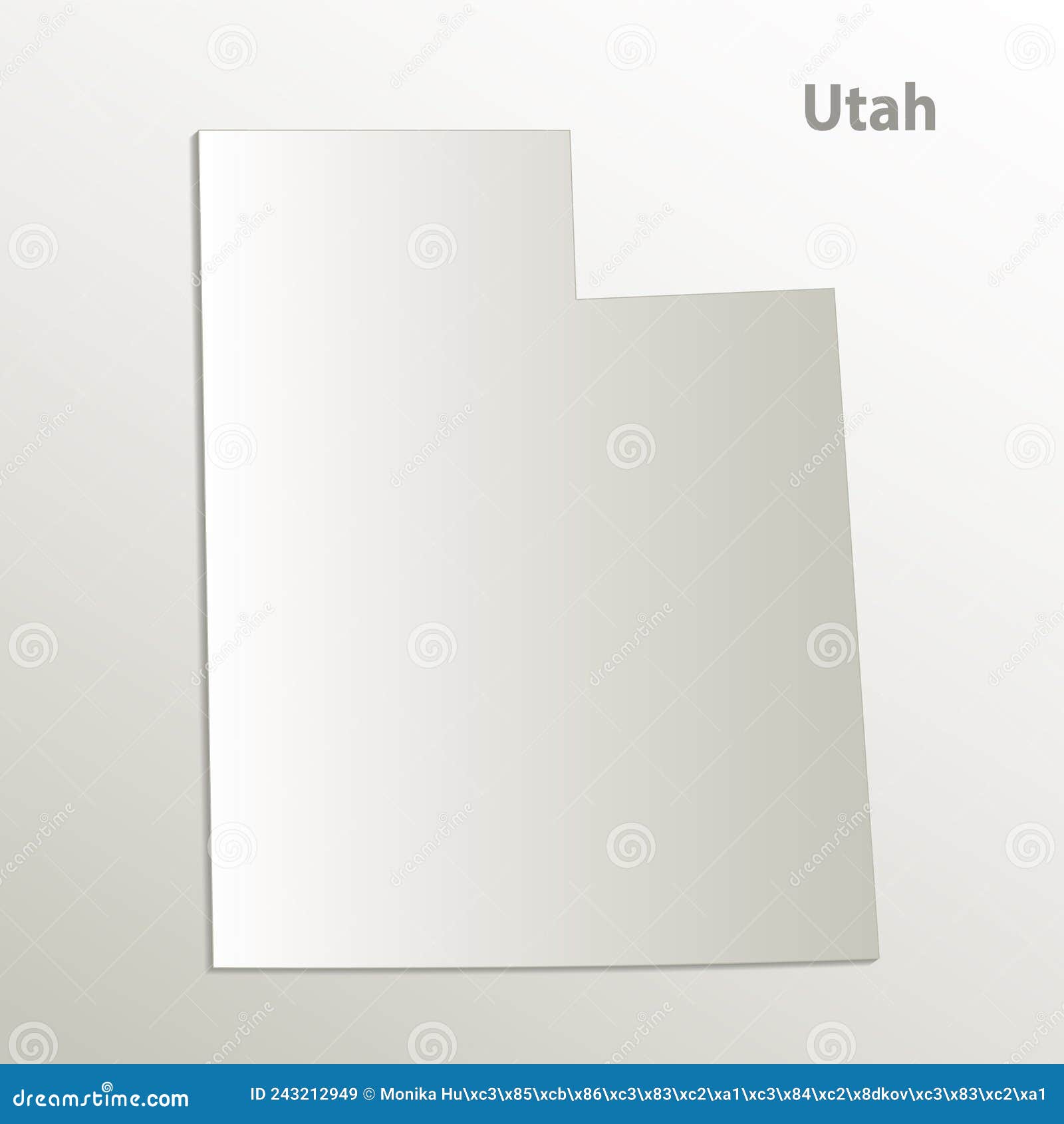 Utah Map Card Paper 3D Natural Stock Vector - Illustration of graphic ...