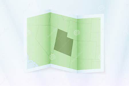 Utah Map, Folded Paper with Utah Map Stock Illustration - Illustration ...
