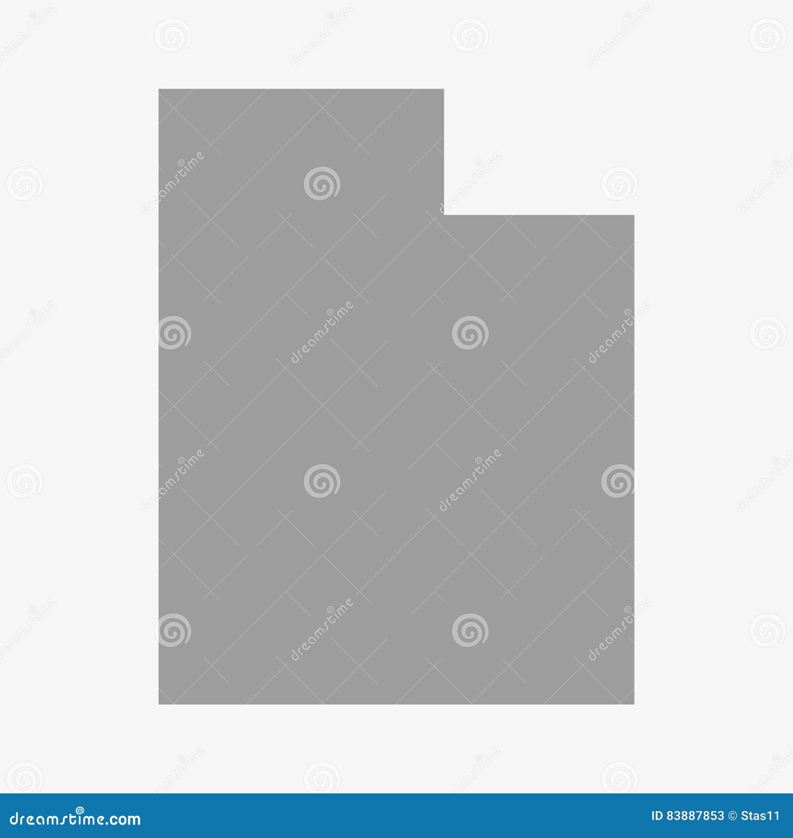 Utah Map in Gray on a White Background Stock Illustration ...
