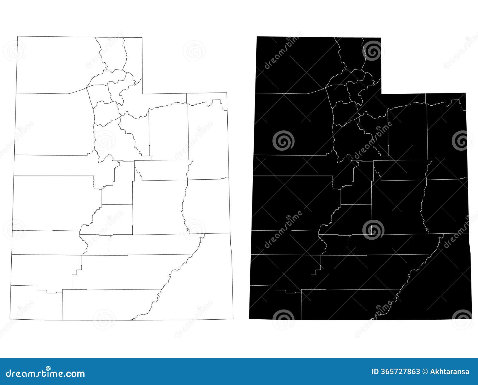 Utah Map Sets, Utah Administrative Map, Utah Outline And Counties State ...
