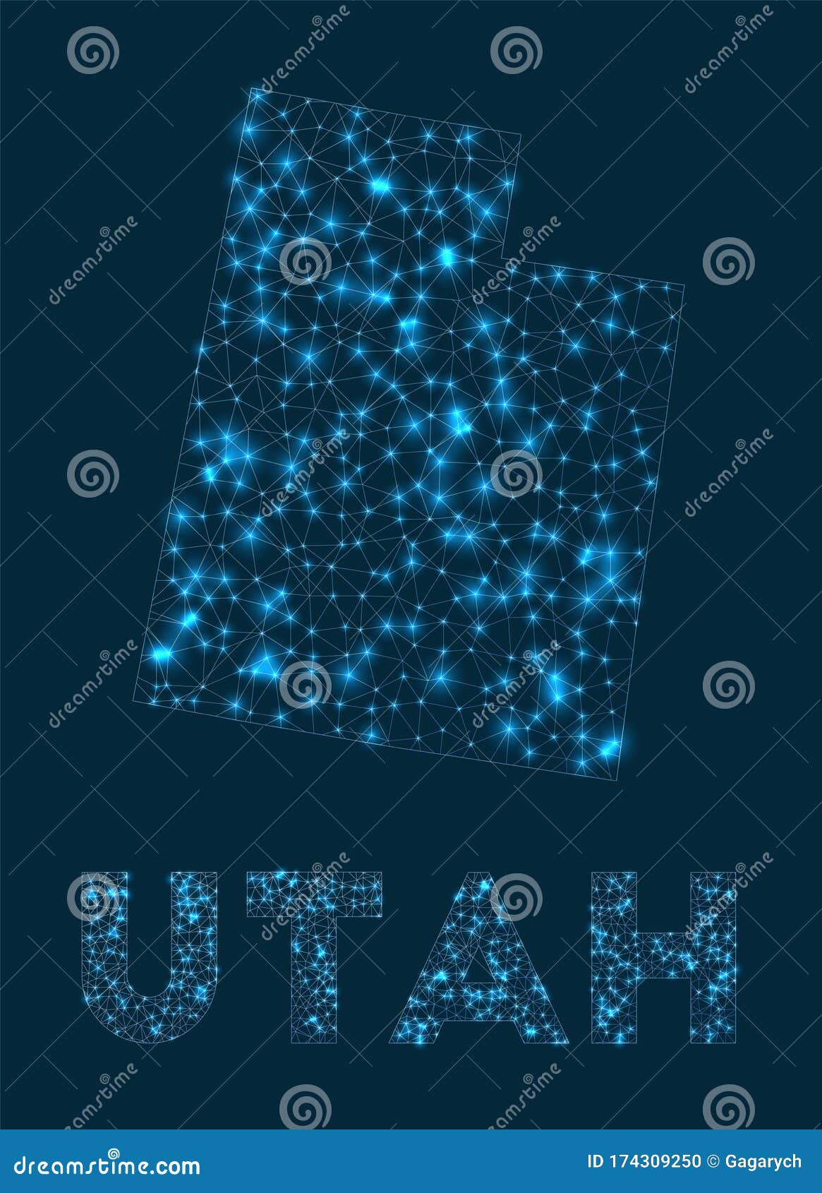 Utah network map. stock vector. Illustration of communication - 174309250