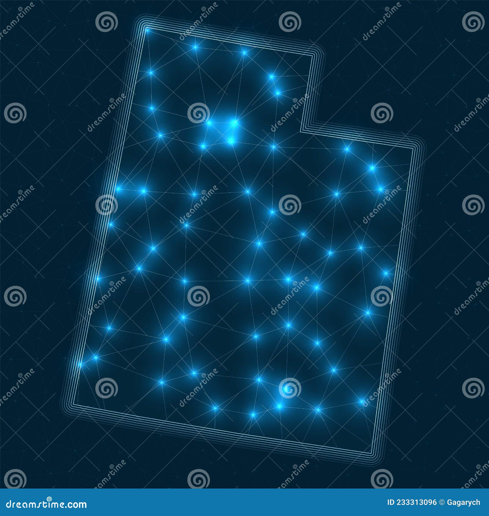 Utah network map. stock vector. Illustration of fractal - 233313096