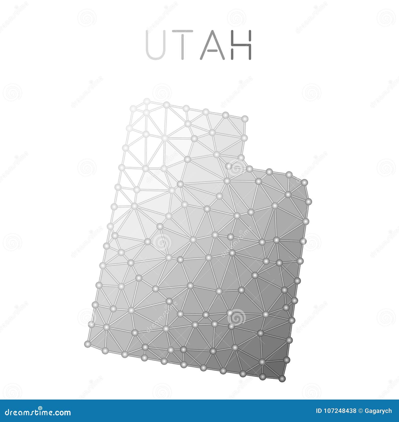 Utah polygonal vector map. stock vector. Illustration of foreigner ...