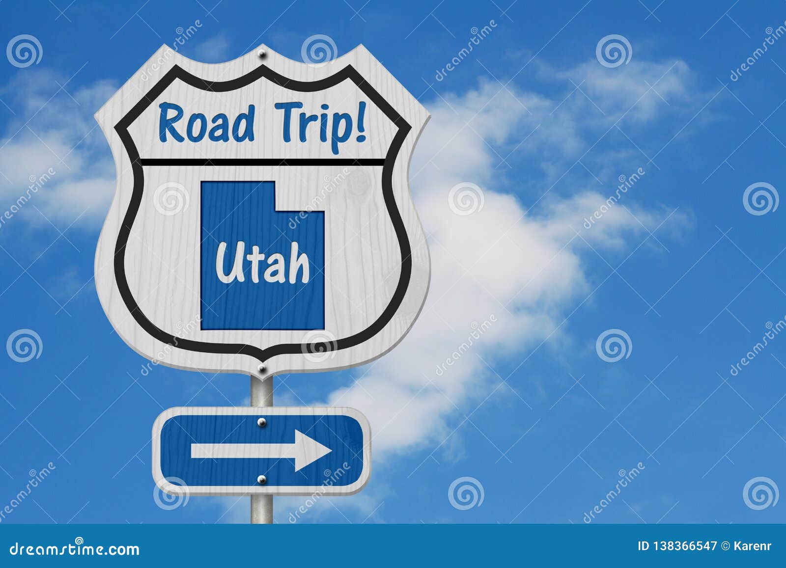 Utah Road Trip Highway Sign Stock Image - Image of united, sign: 138366547