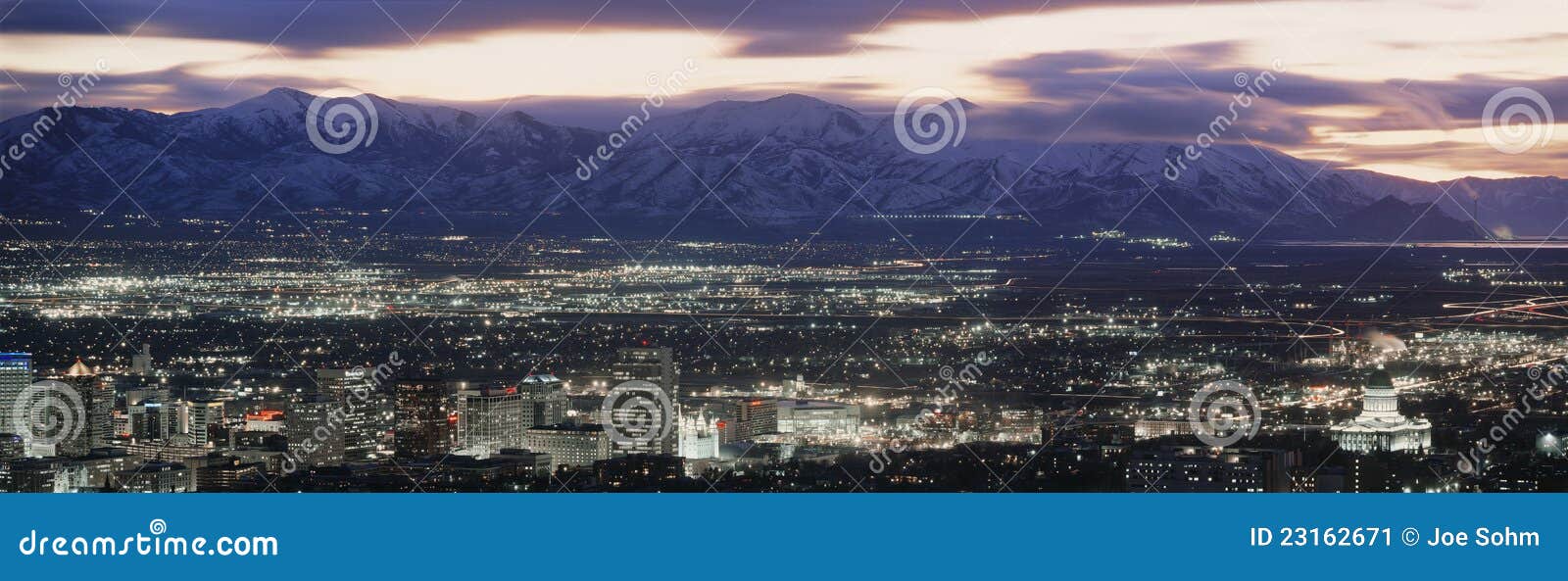 Utah skyline at night editorial photo. Image of visions - 23162671