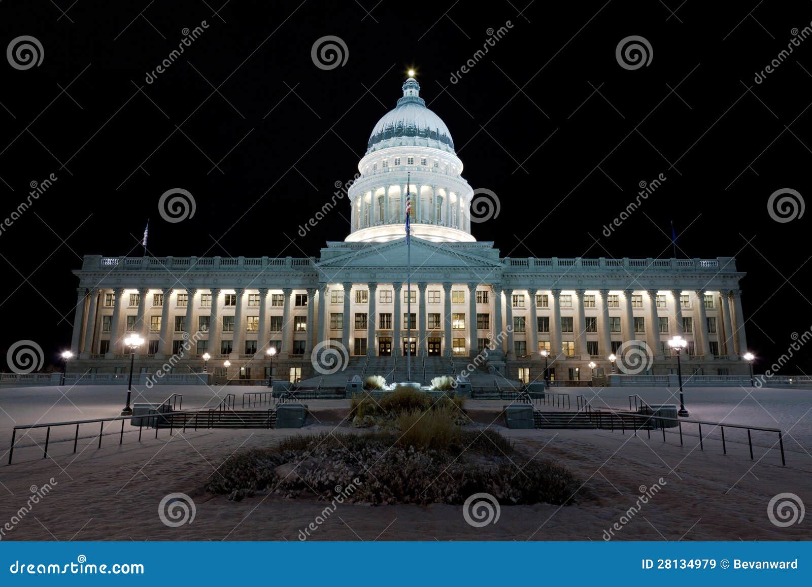 Utah State Capitol Building at Night Editorial Stock Image - Image of ...