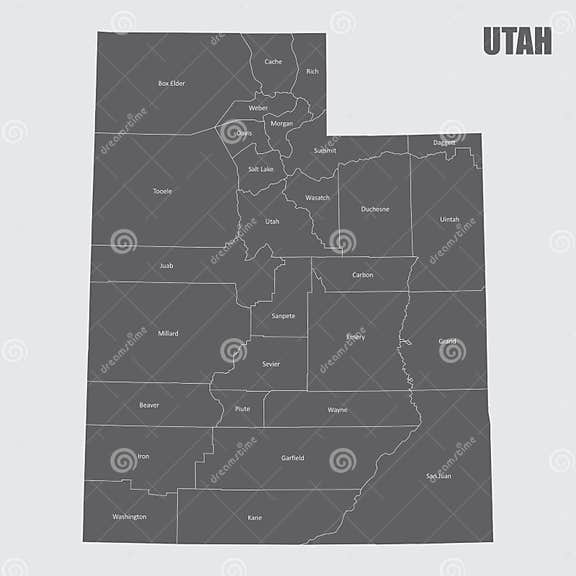 Utah counties map stock illustration. Illustration of millard - 174550804
