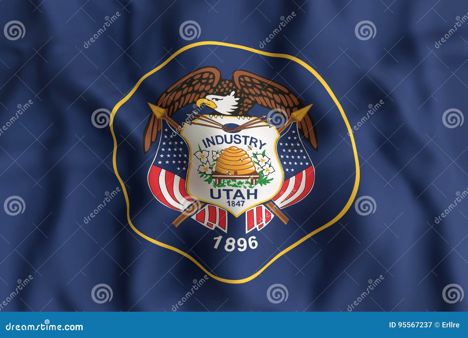 Utah State flag stock illustration. Illustration of symbol - 95567237