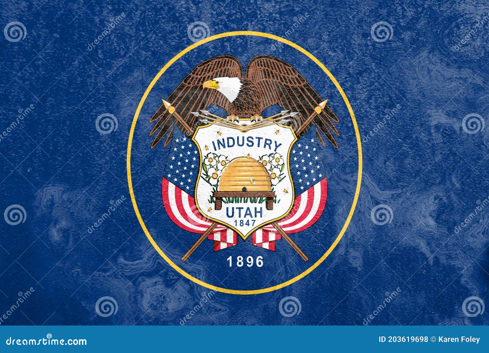Utah State Flag stock photo. Image of american, textures - 203619698