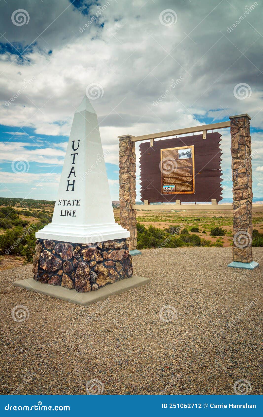 White Utah State Line Marker with Informational Sign Editorial ...