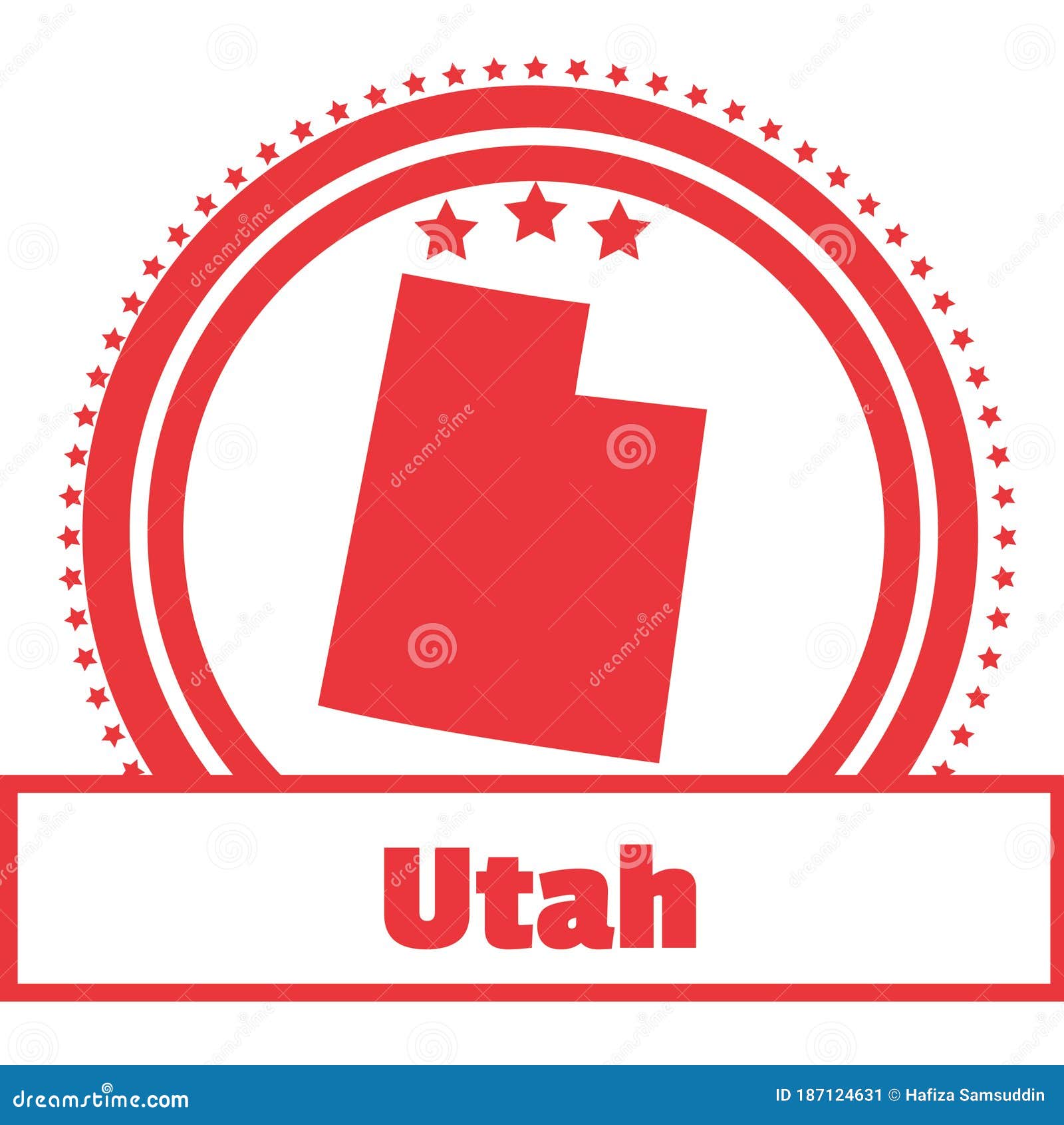 Utah State Map Label. Vector Illustration Decorative Design Stock ...