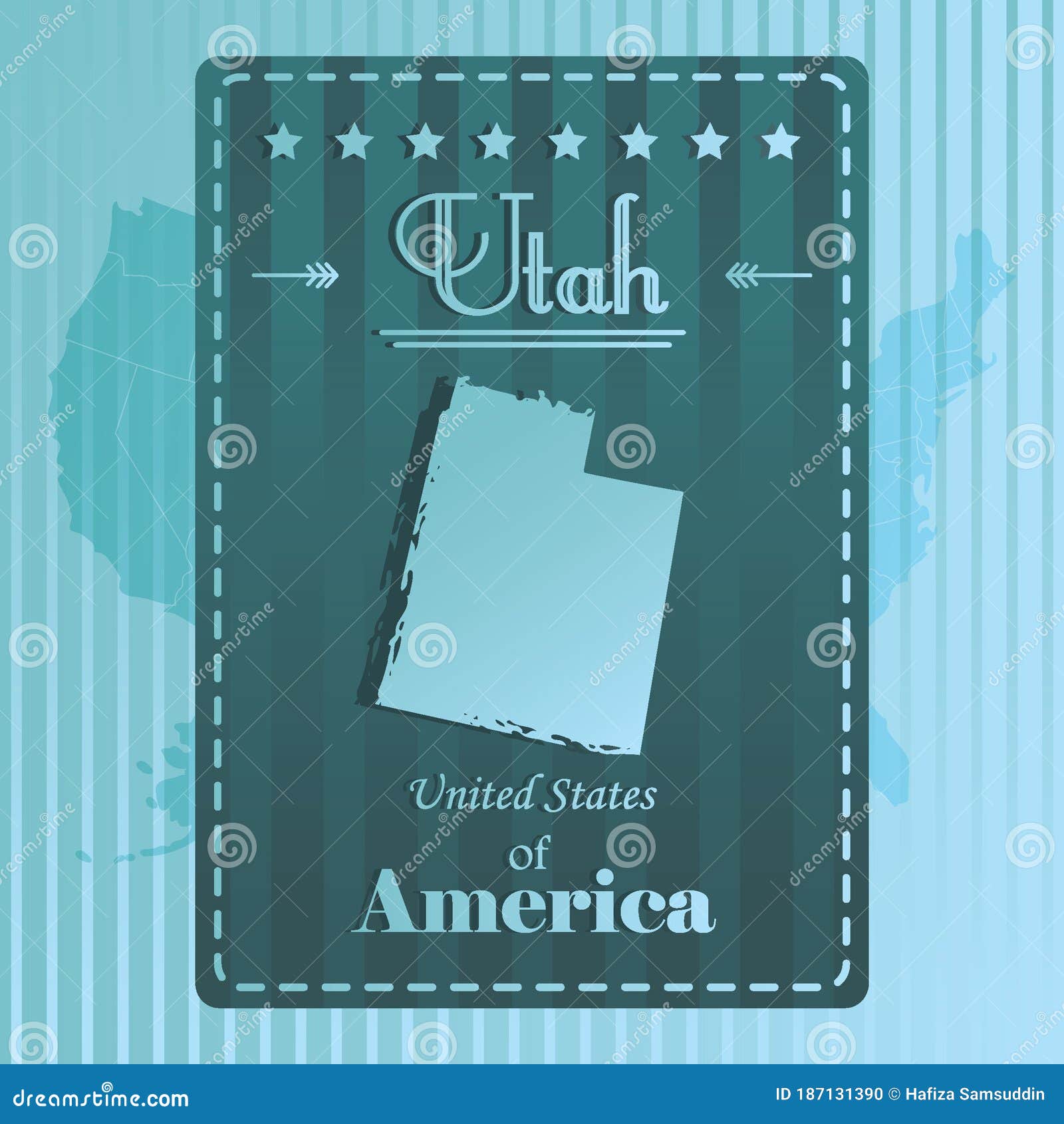 Utah State Map Label. Vector Illustration Decorative Design Stock ...