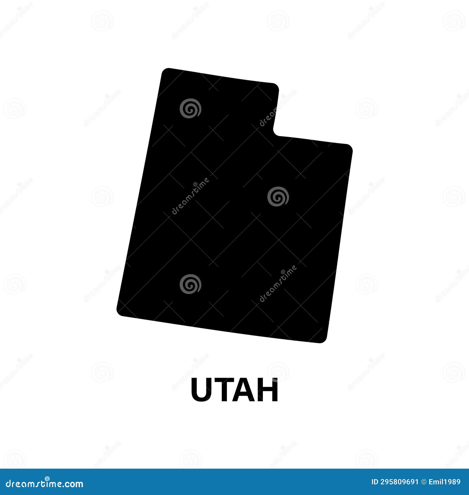Utah State Map Silhouette Icon. Stock Illustration - Illustration of ...
