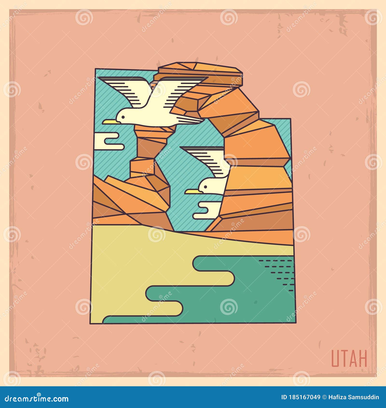 Utah State Map. Vector Illustration Decorative Design Stock Vector ...