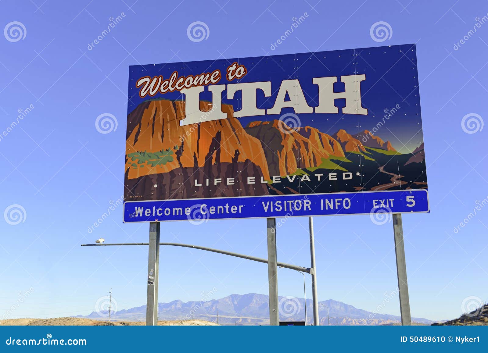 Utah State Road Sign on Interstate Stock Photo - Image of mormons ...