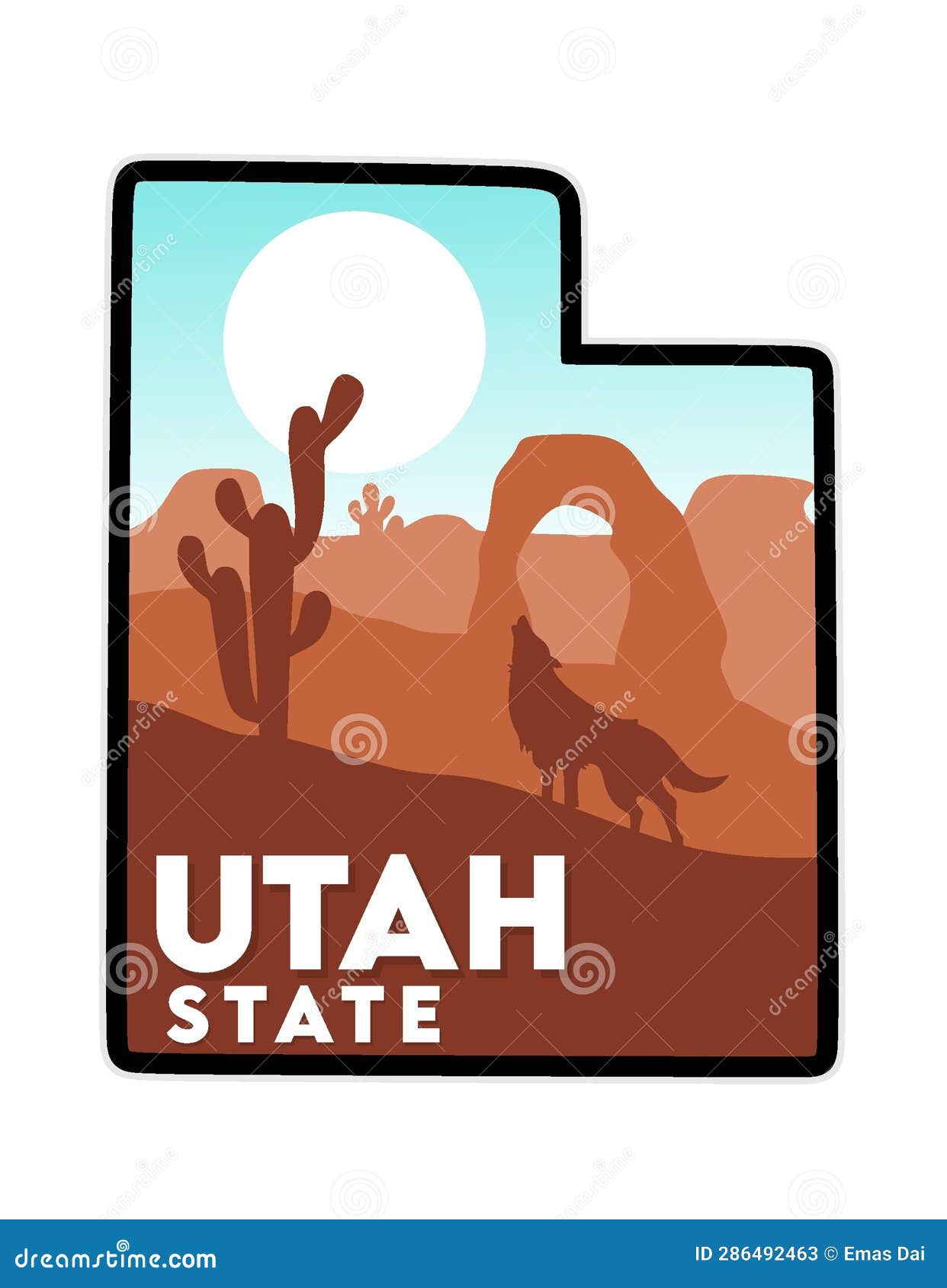 Utah State with Sky Background Stock Illustration - Illustration of ...