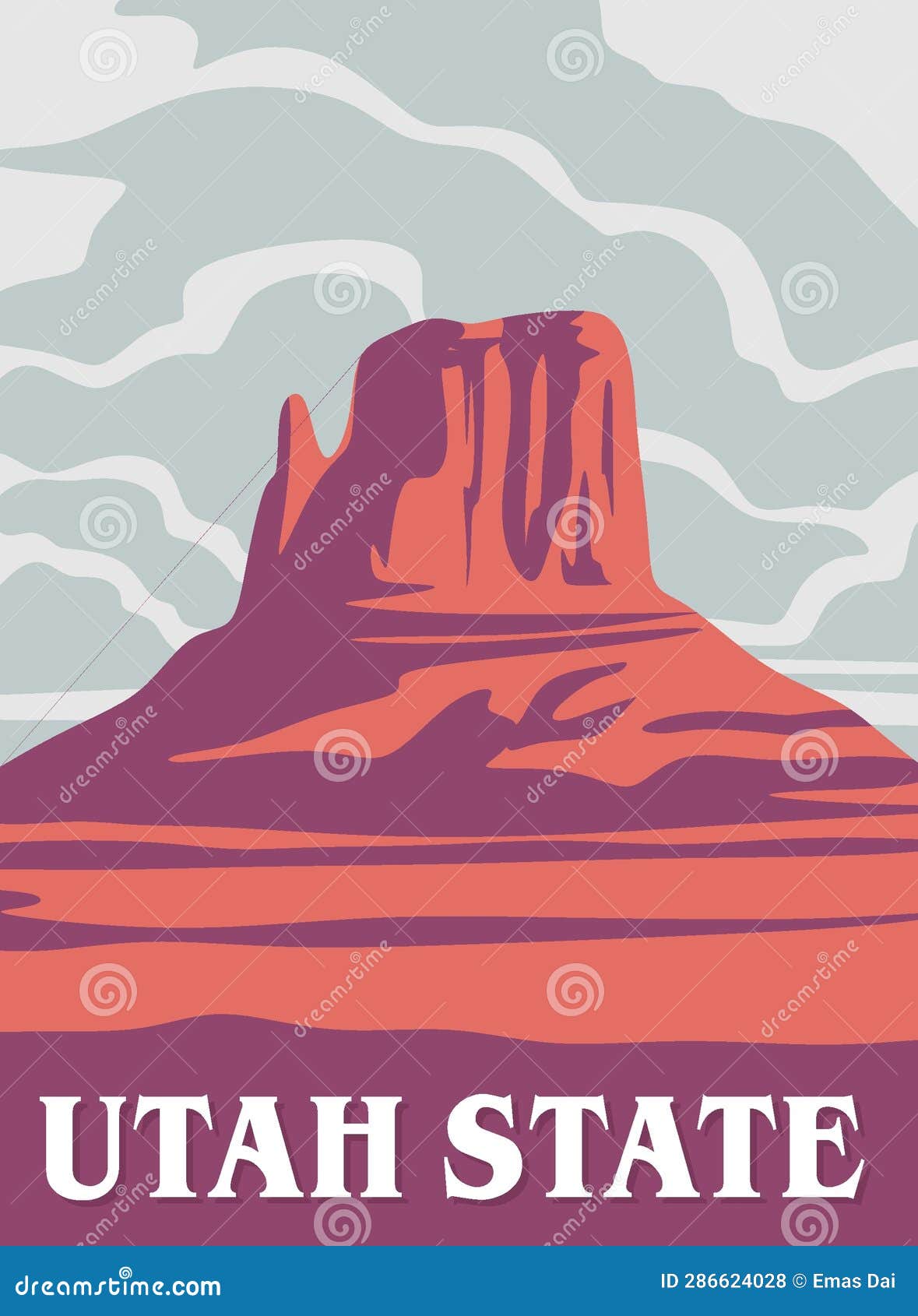 Utah State with Sky Background Stock Vector - Illustration of america ...