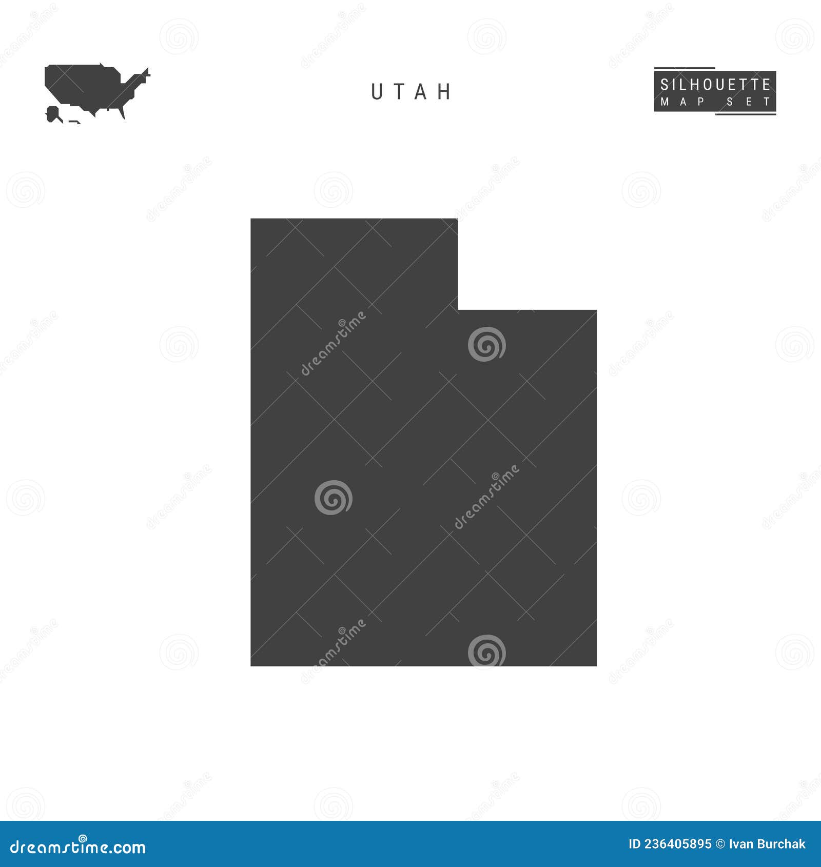 Utah US State Vector Map Isolated on White Background. High-Detailed ...